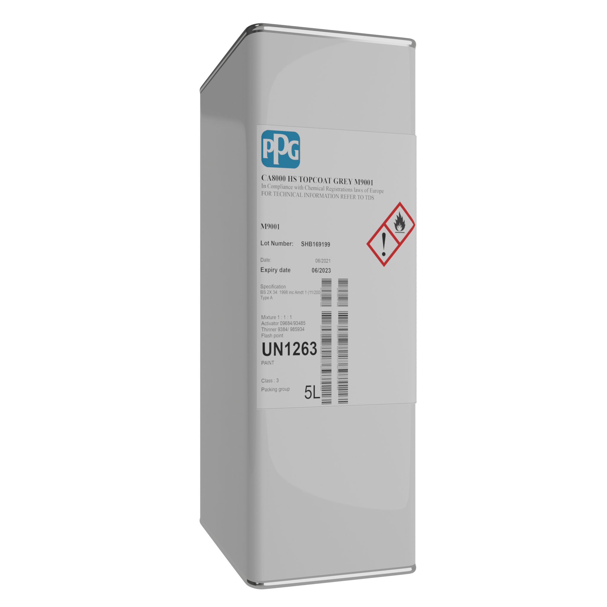 PPG Aerospace CA8000 HS Topcoat Grey M9001 - 5 lit – SIB
